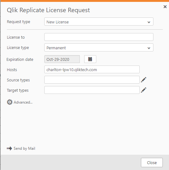 Requesting a license #Requesting a license | Qlik Replicate Help